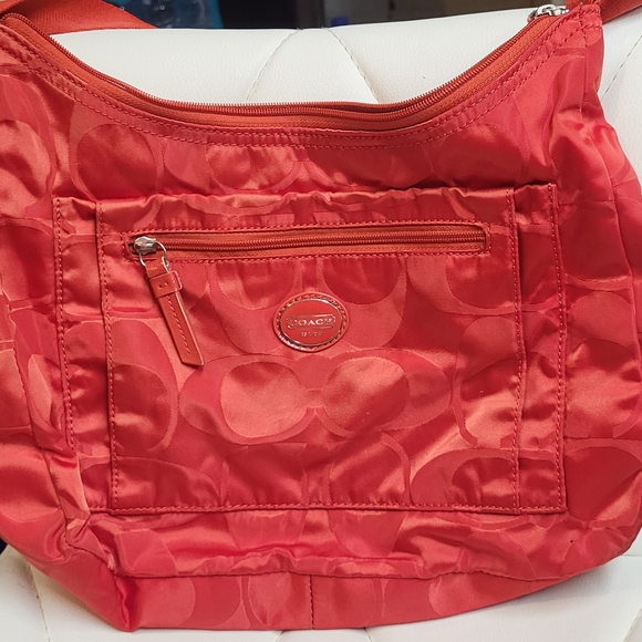 Coach | Bags | Coach Red Satin Shoulder Bag | Poshmark